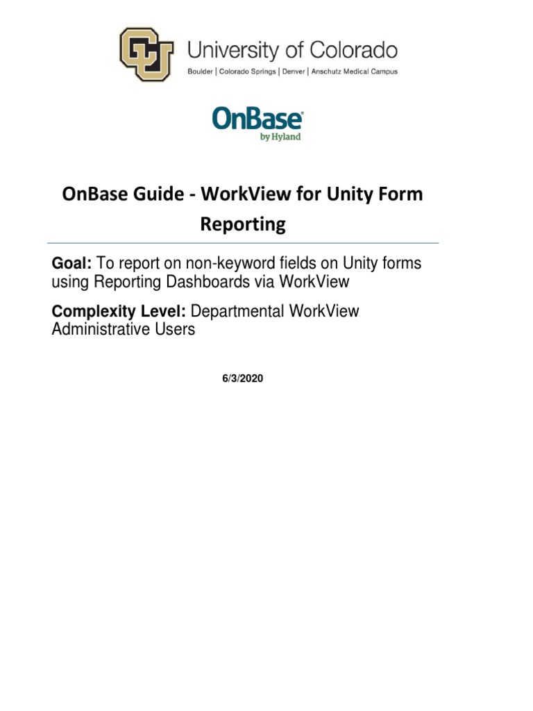 Onbase Guide Workview Unity Form Reportingpdf | PDF | Product Lifecycle ...