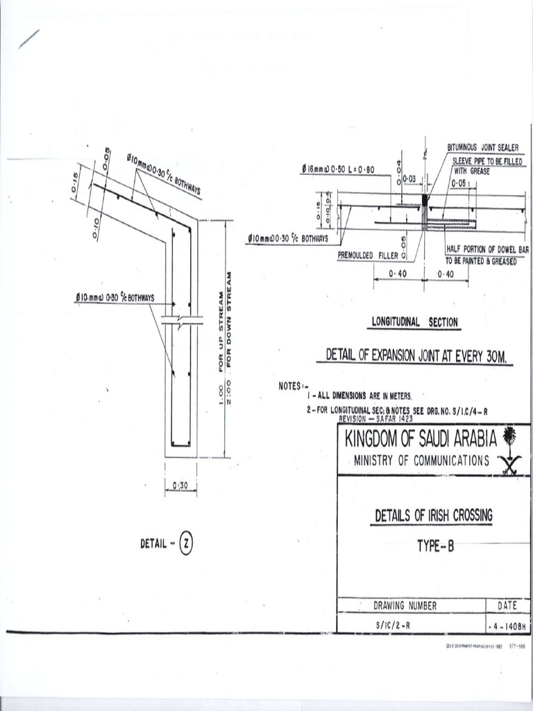 Typical Cross Section Irish Crossing & Slope Protection | PDF