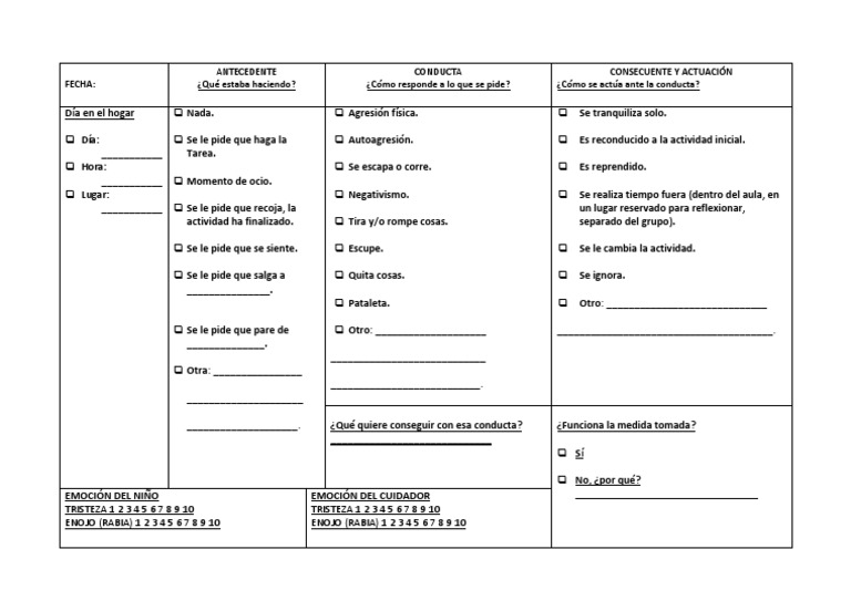 Registro de Conducta Editable Word | PDF