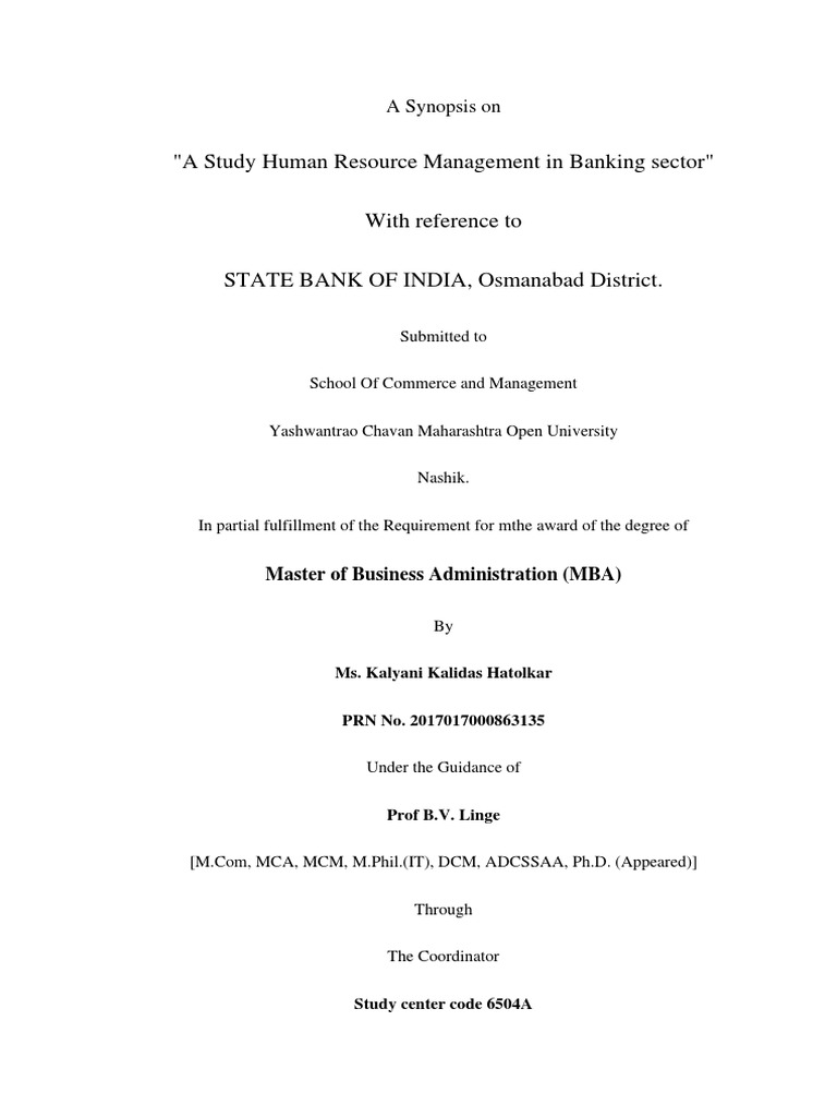 Project Synopsis-Converted MBA | Download Free PDF | Human Resource ...