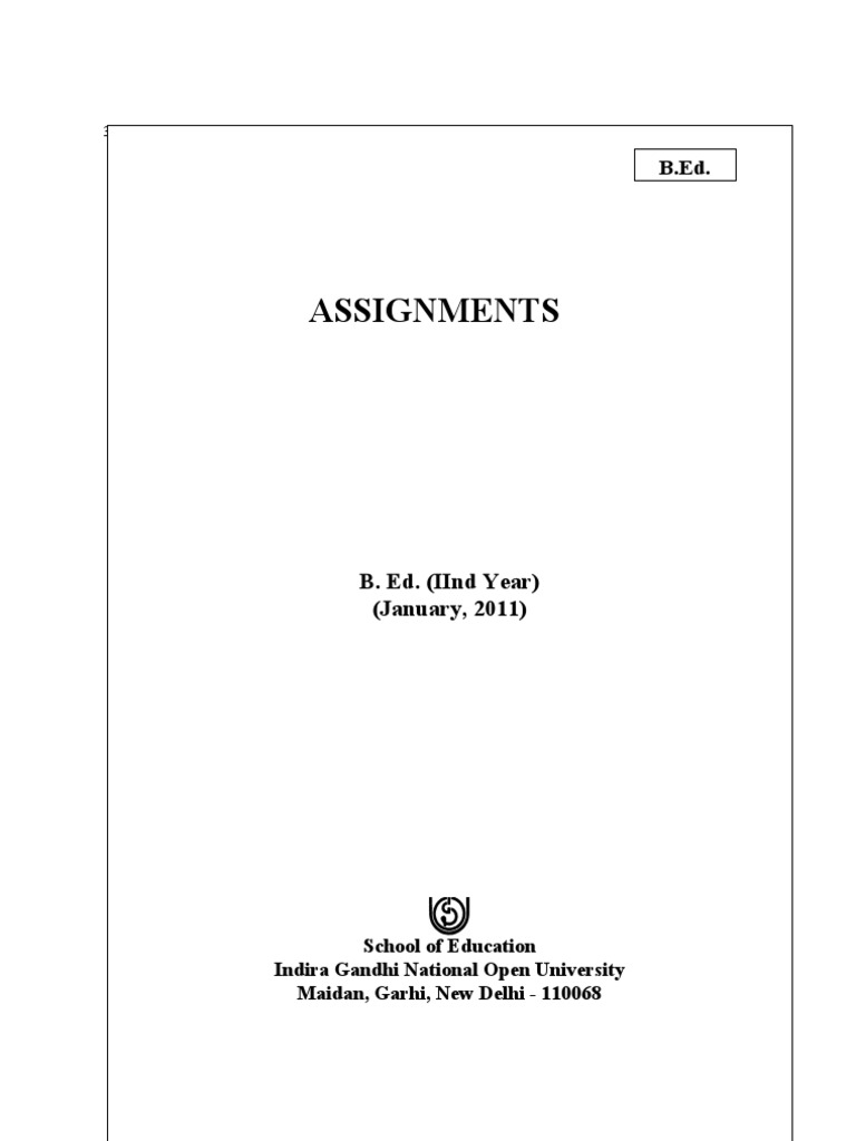 B.Ed. 2nd Year Assignment Guidelines | PDF | Educational Technology ...
