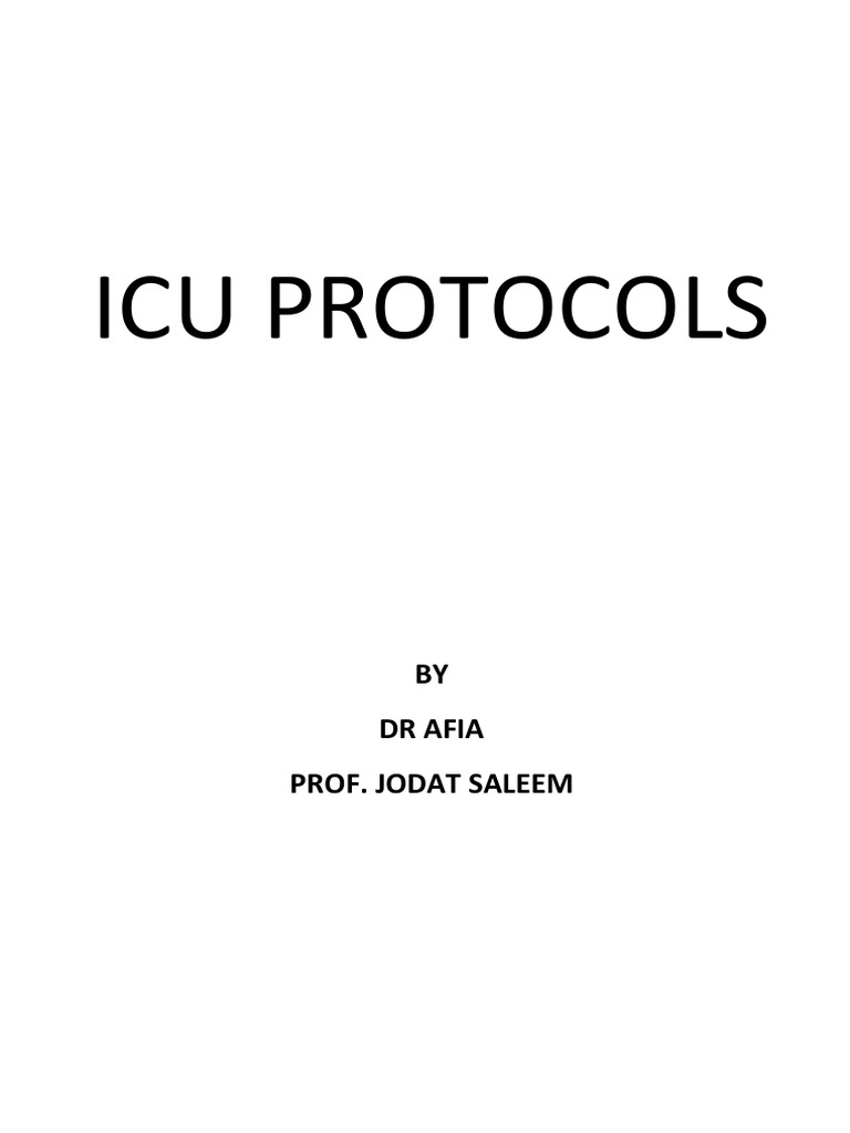 Icu Protocols-1 | PDF | Sepsis | Medicine