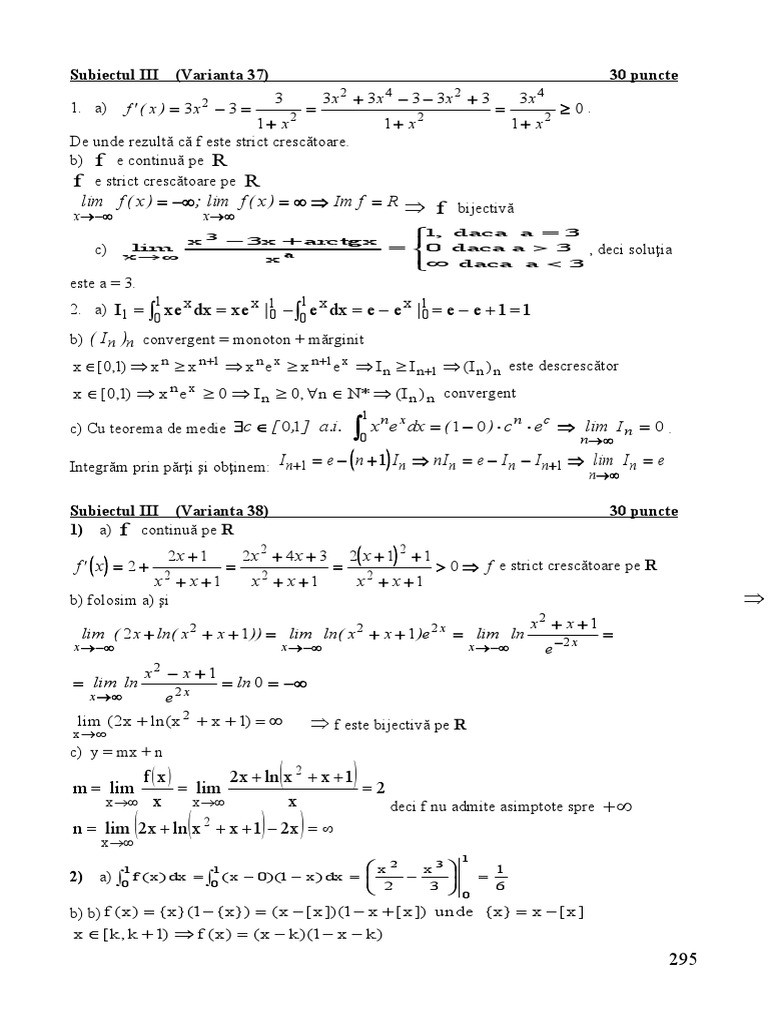 IIIB (Subiecte Bac Mate-Rezolvari) | PDF