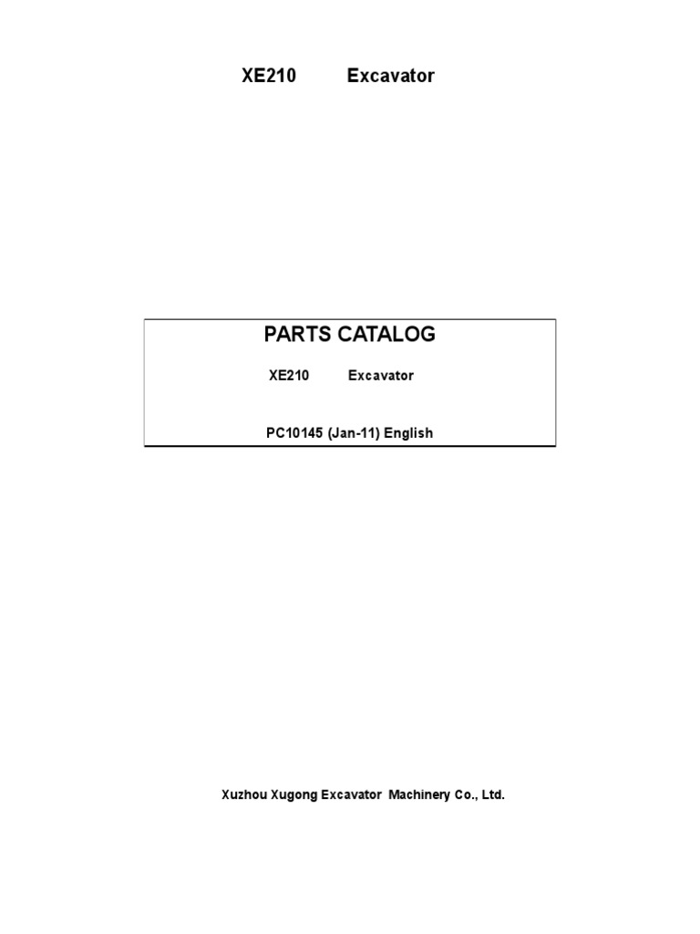 Parts Catalog: XE210 Excavator | PDF | Engines | Diesel Engine