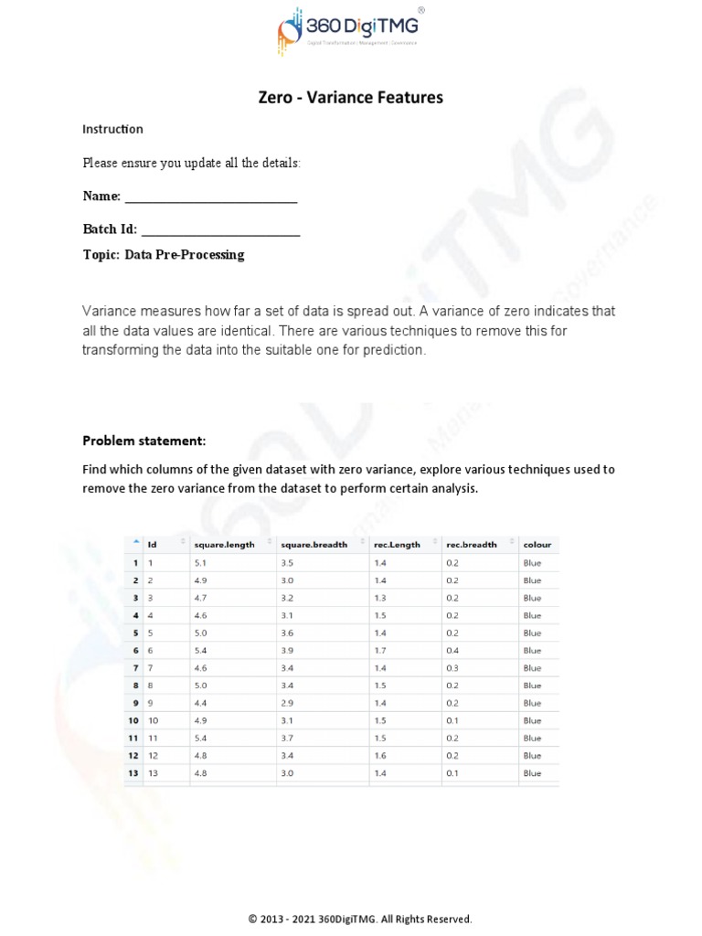 Zero Variance-Problem Statement | PDF | Variance | Computer Science