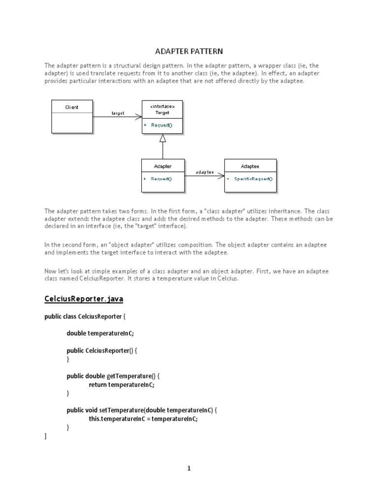 Adapter Pattern | PDF | Class (Computer Programming) | Product Development Adapter Pattern | PDF | Class (Computer Programming) | Product Development