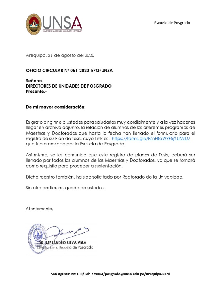 Oficio Circular #051-2020-EPG | PDF Oficio Circular #051-2020-EPG | PDF