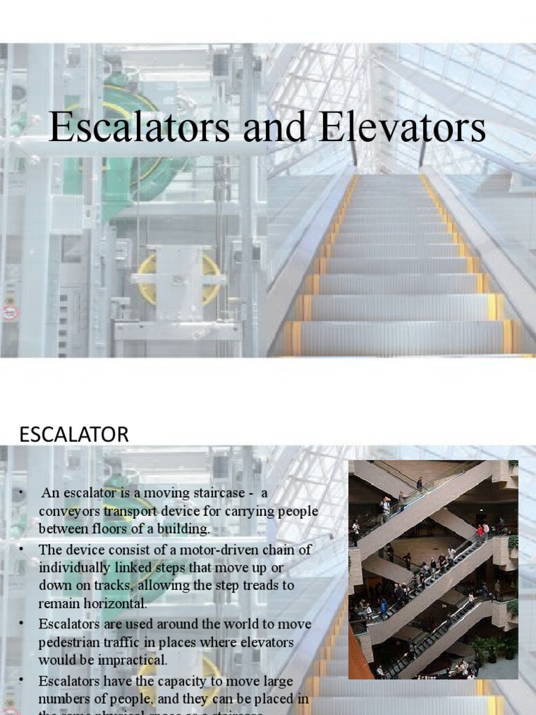 Escalators and Elevators | PDF | Escalator | Elevator