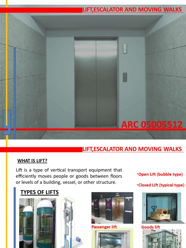 Lift, Escalator and Moving Walks | PDF | Elevator | Escalator