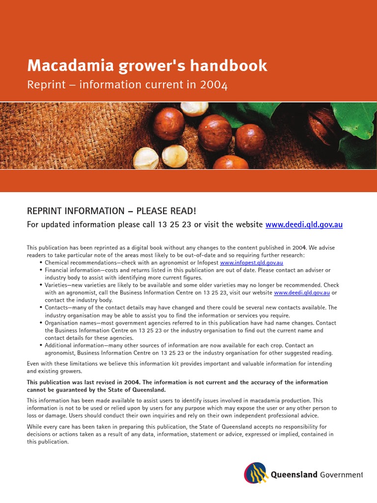 Macadamia Grower's Handbook: Reprint - Information Current in 2004 ...
