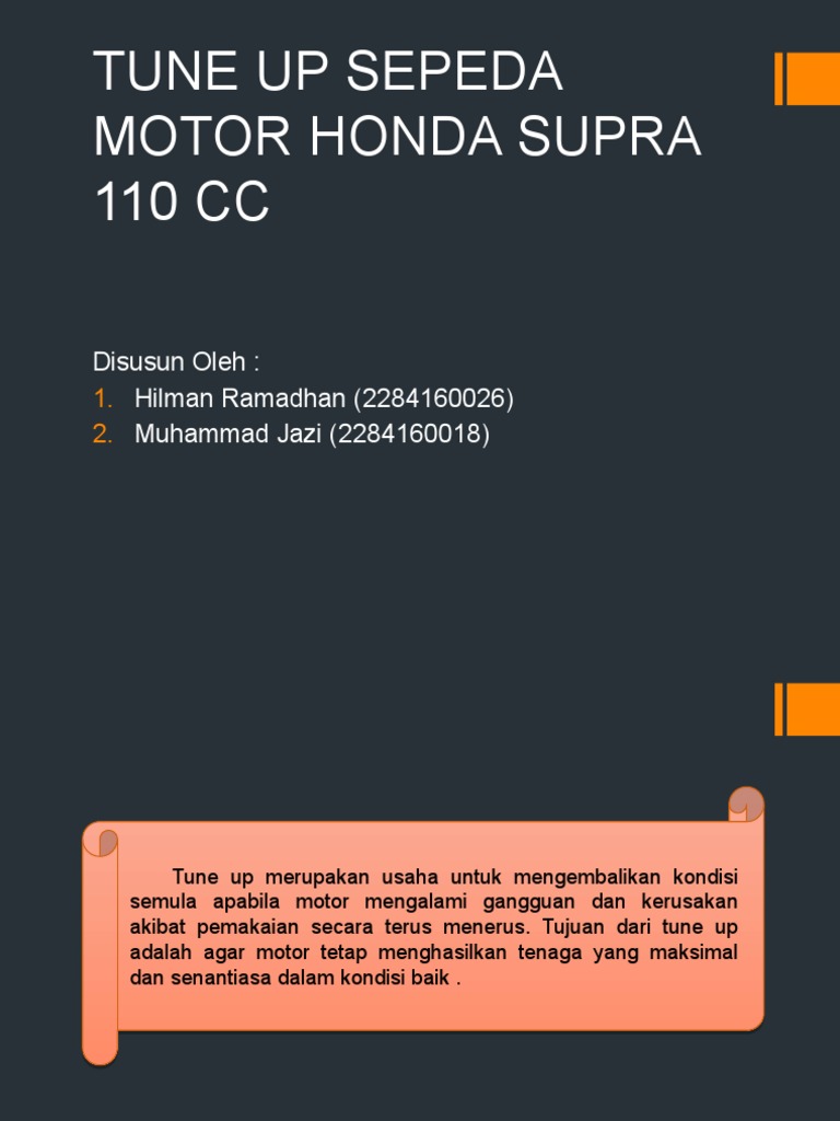 Tune Up Sepeda Motor Honda Supra 110 CC | PDF