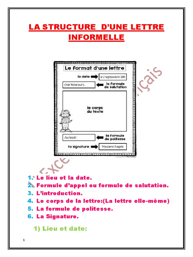 Structure d'une lettre informelle | PDF