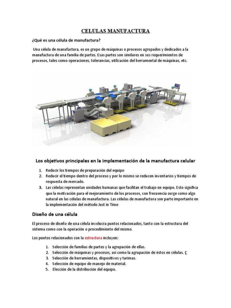 Celulas Manufactura | PDF | Lean Manufacturing | Diseño