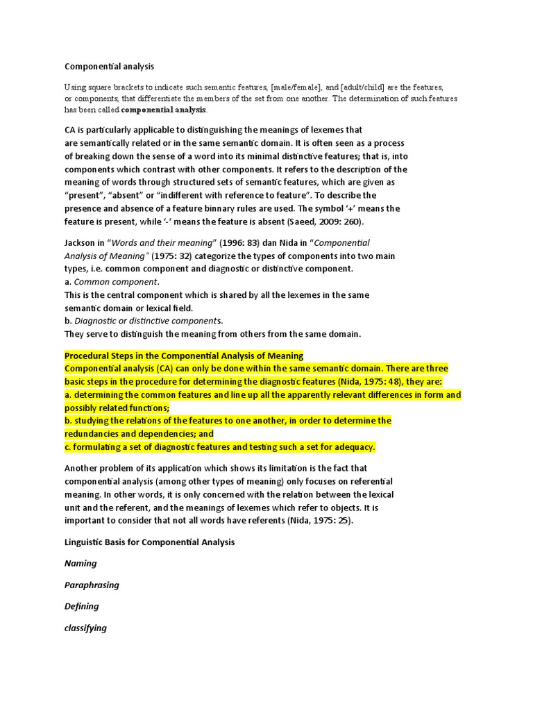 A Comprehensive Explanation of Componential Analysis: Breaking Down Words into Minimal ...