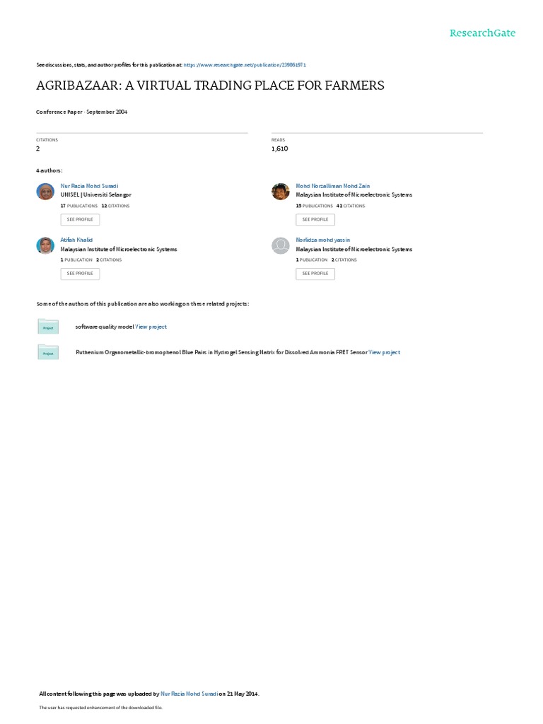 Agribazaar: A Virtual Trading Place For Farmers: September 2004 | PDF ...