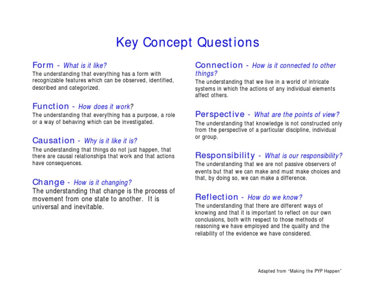 Key Concept Questions Overview | PDF
