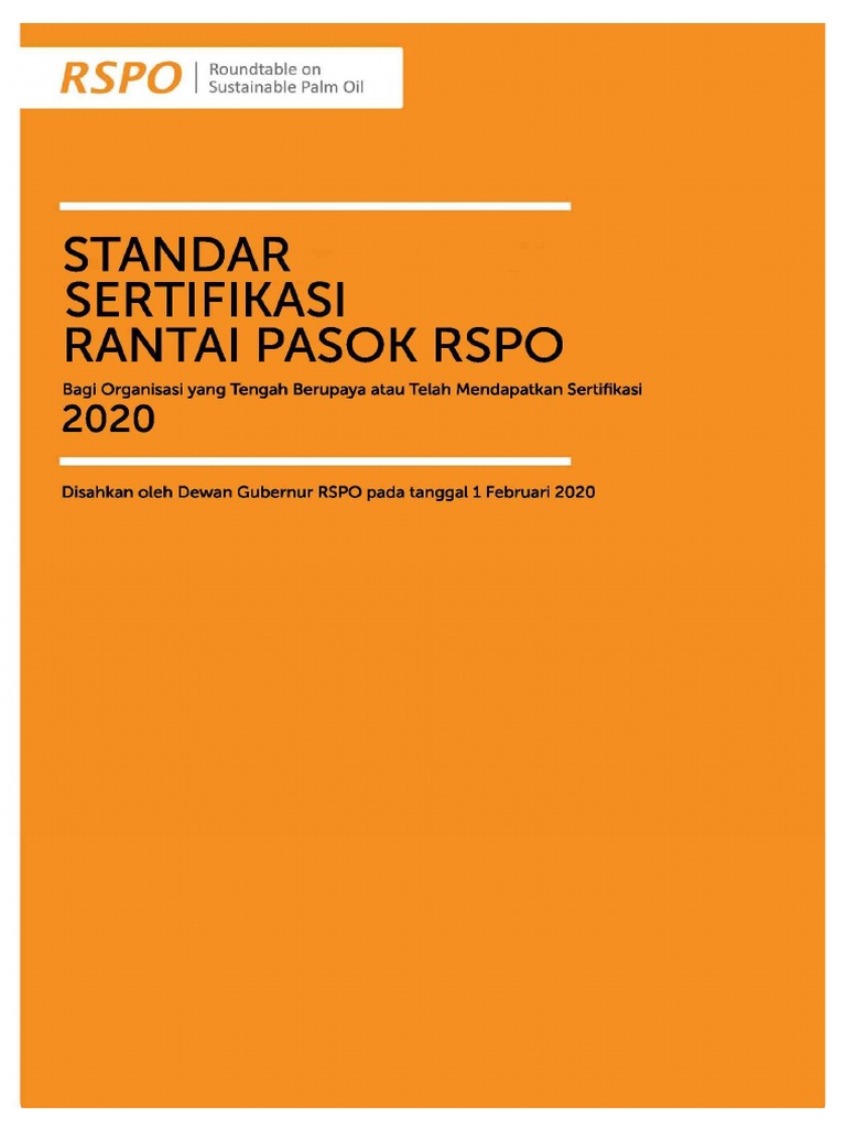 Rspo-Std-T05-001 v2 Ind SCC Standard 2020 | PDF