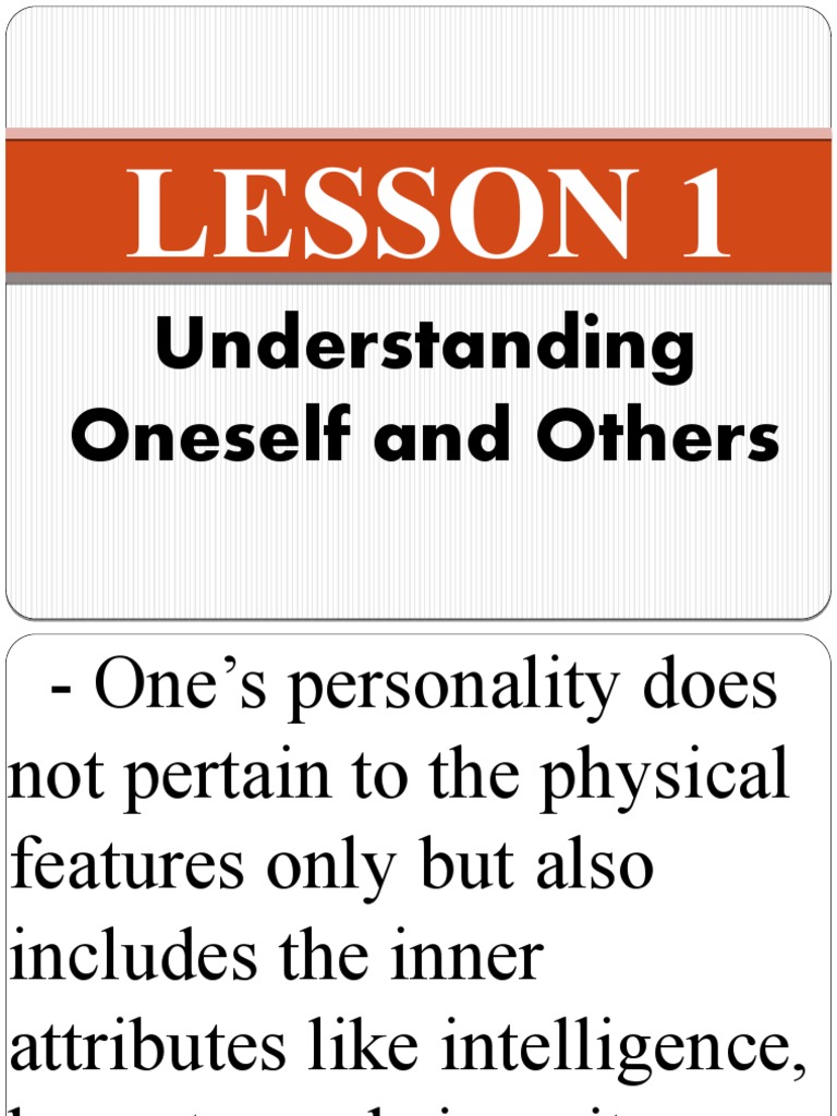 Understanding Oneself and Others | PDF