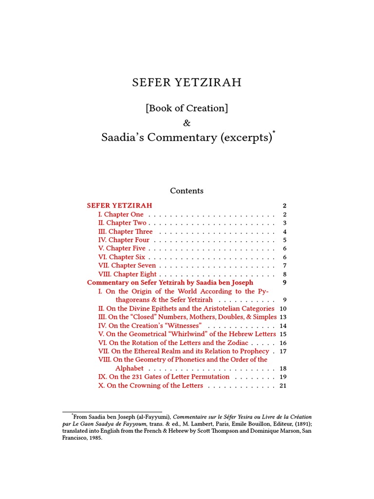 Sefer Yetzirah: (Book of Creation) & | PDF | Ten Commandments | Names ...