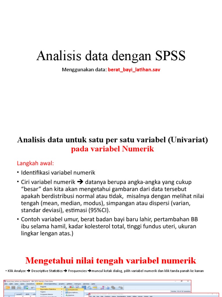 5d. Analisis Data Dengan SPSS - Univariat - NEW | PDF