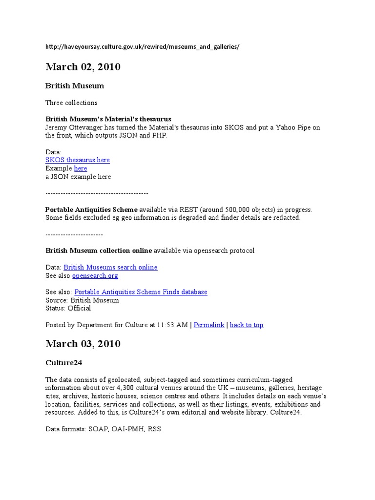 March 02, 2010: British Museum | PDF | Resource Description Framework ...