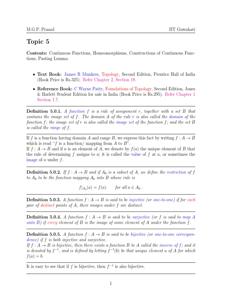 Topology Notes On Continuity | PDF | Continuous Function | Function ...