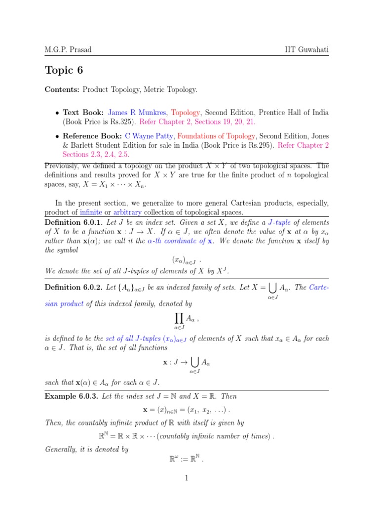 PRODUCT TOPOLOGY TITLE | PDF | Metric Space | Space
