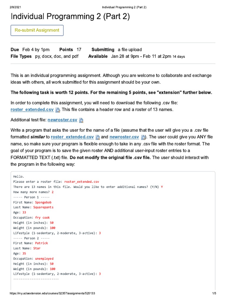 Individual Programming 2 (Part 2) | PDF