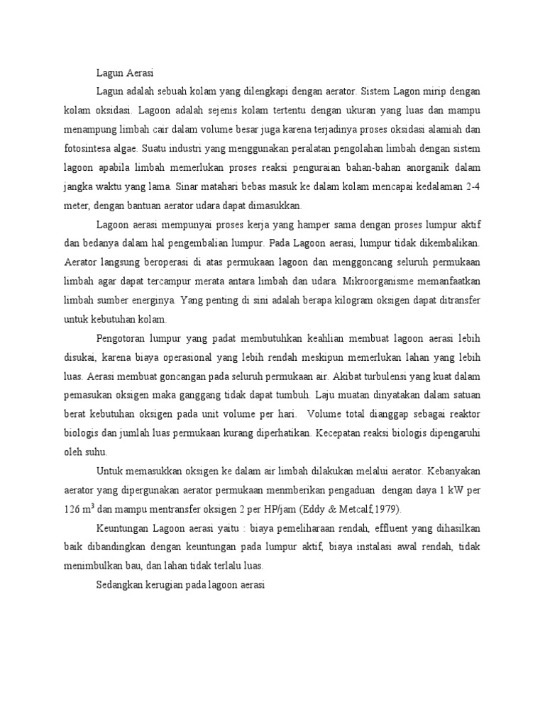 Lagun Aerasi | PDF