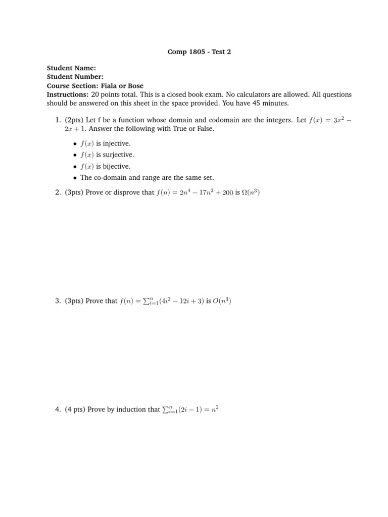Test 2 Sample | PDF