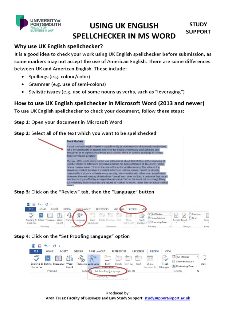 Using UK English Spellchecker in MS Word | PDF | Word | Microsoft Word