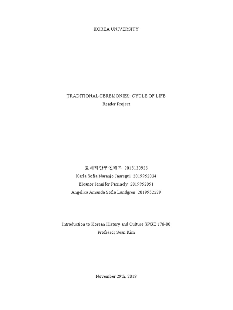 Korean Life Cycle Rituals Explained | PDF | Funeral