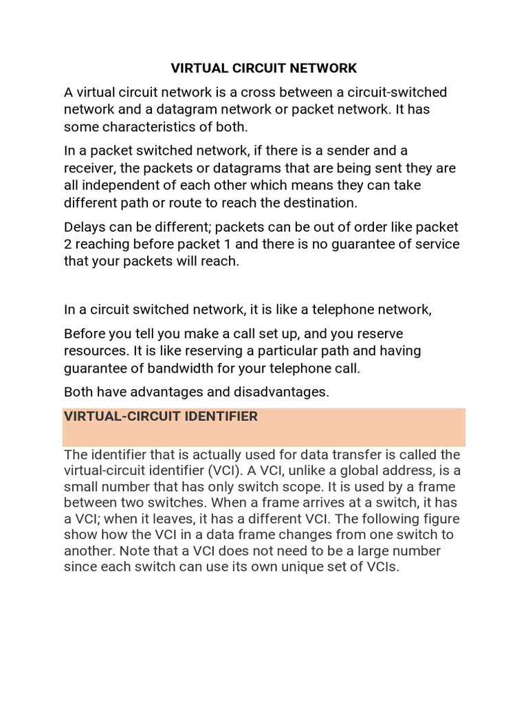 Virtual Circuit Network | PDF | Computer Network | Internet Protocols