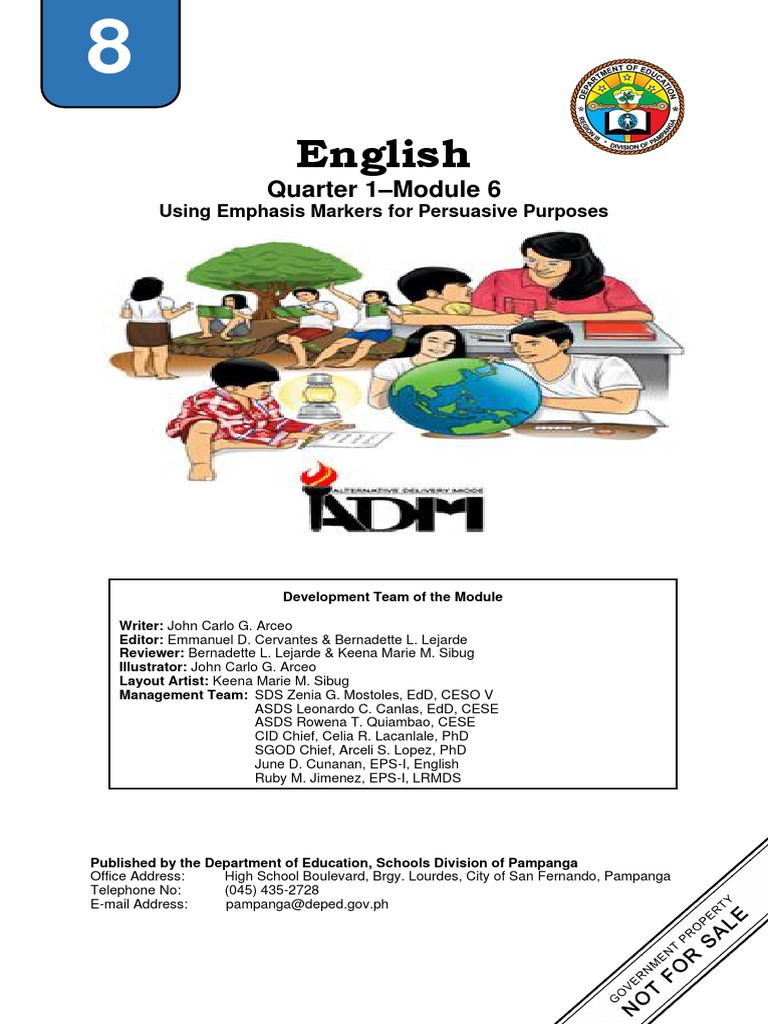 English: Quarter 1 - Module 6 | PDF | Persuasion | Essays