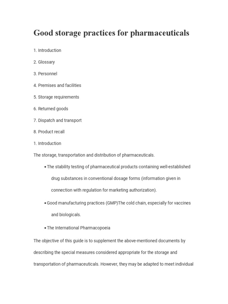 Good Storage Practice | PDF | Safety