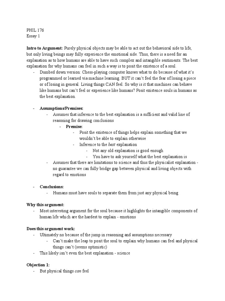 Intro To Argument: Purely Physical Objects May Be Able To Act Out The ...