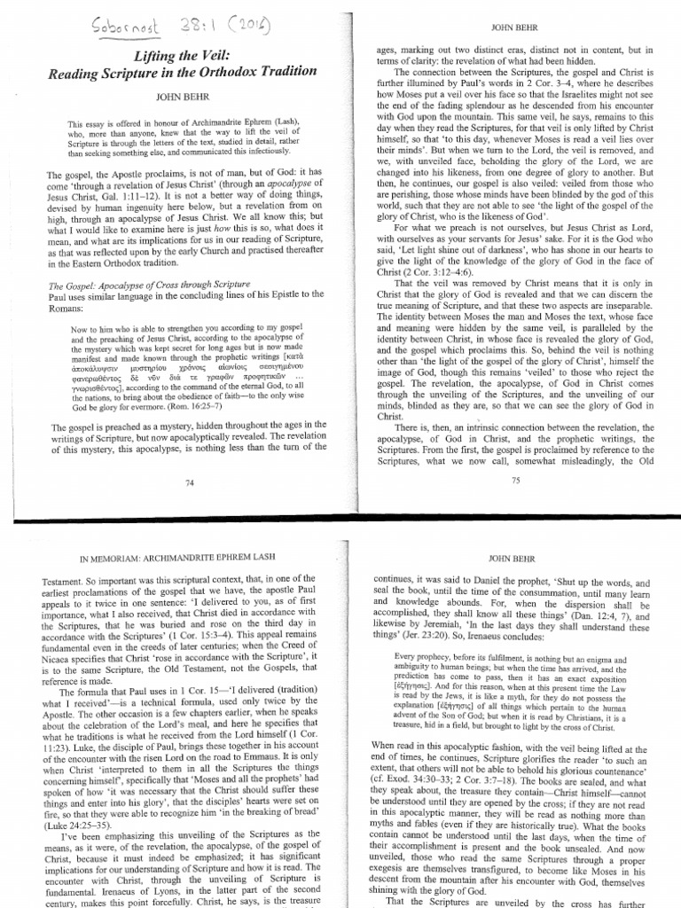 Behr-Lifting The Veil | PDF | Jesus | Resurrection Of Jesus