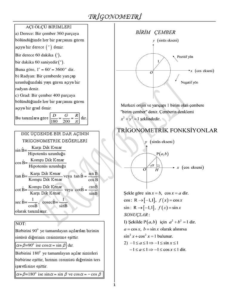 TRİGONOMETRİ | PDF