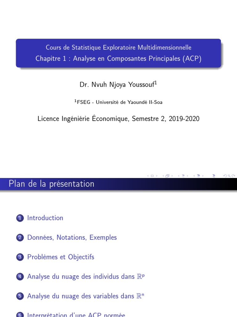 Analyse en Composantes Principales (ACP) | PDF | Analyse en composantes ...