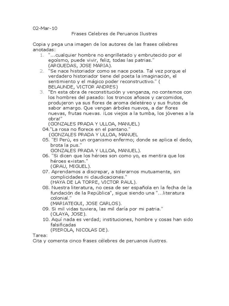 01 Frases Célebres de Peruanos Ilustres | PDF