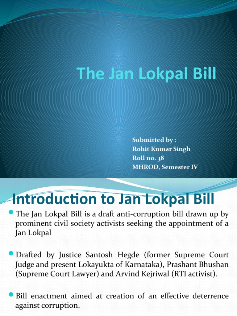 Overview of the Jan Lokpal Bill | PDF | Common Law | Law Enforcement