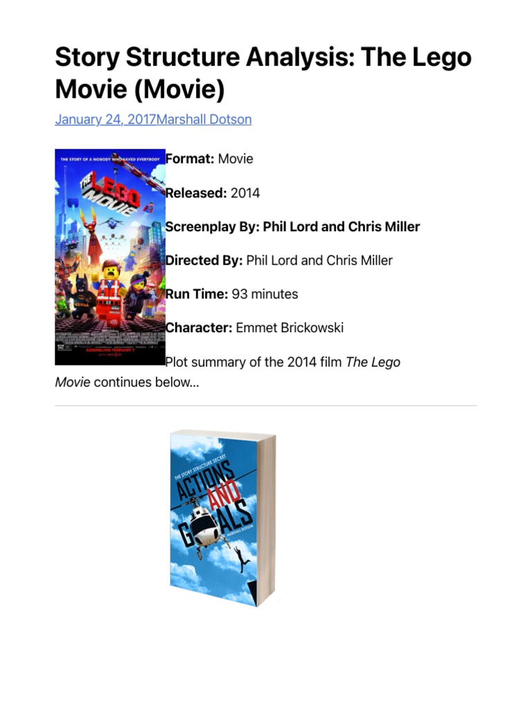 6 Act Structure - The Lego Movie | PDF