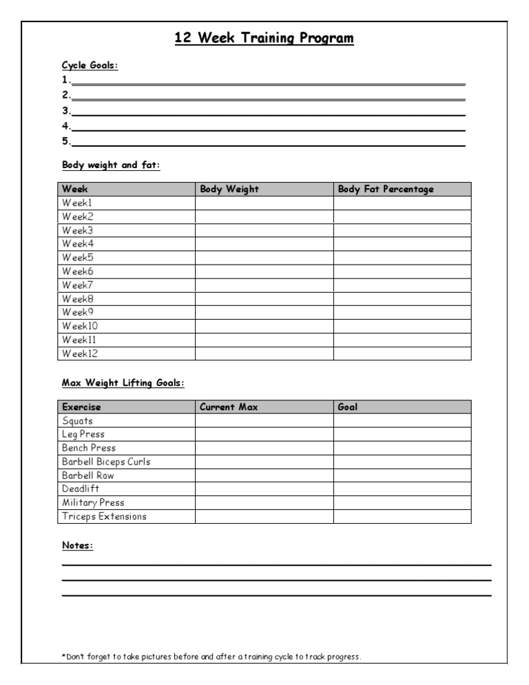 12 Week Training Program | PDF