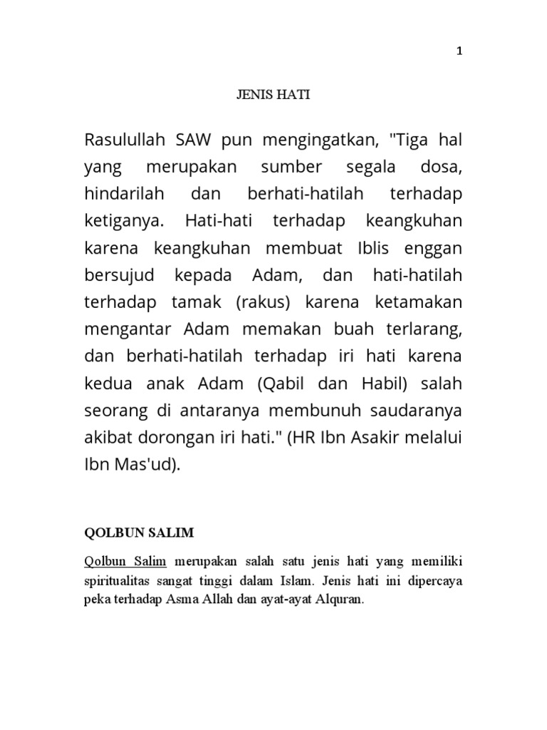 Jenis-Jenis Hati dalam Islam | PDF