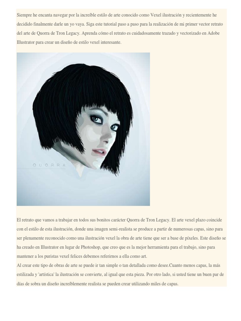 Cómo Crear Un Hermoso Retrato en Vector Con Illustrator | PDF ...