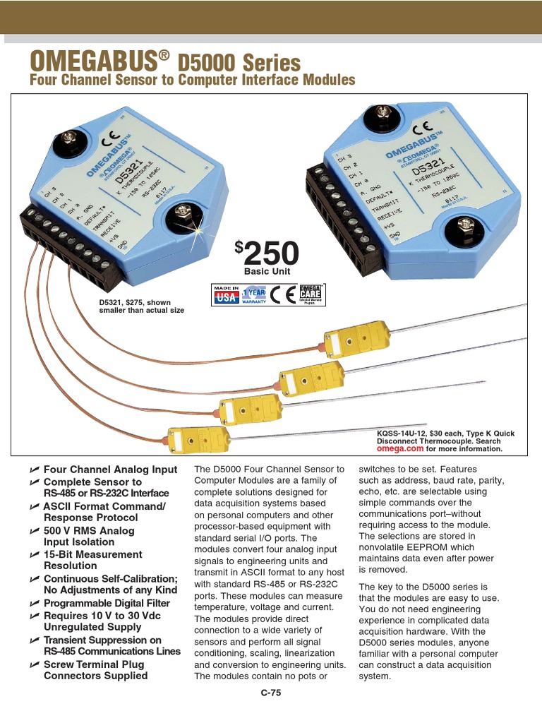 Omegabus: D5000 Series | PDF | Flow Measurement | Electronics