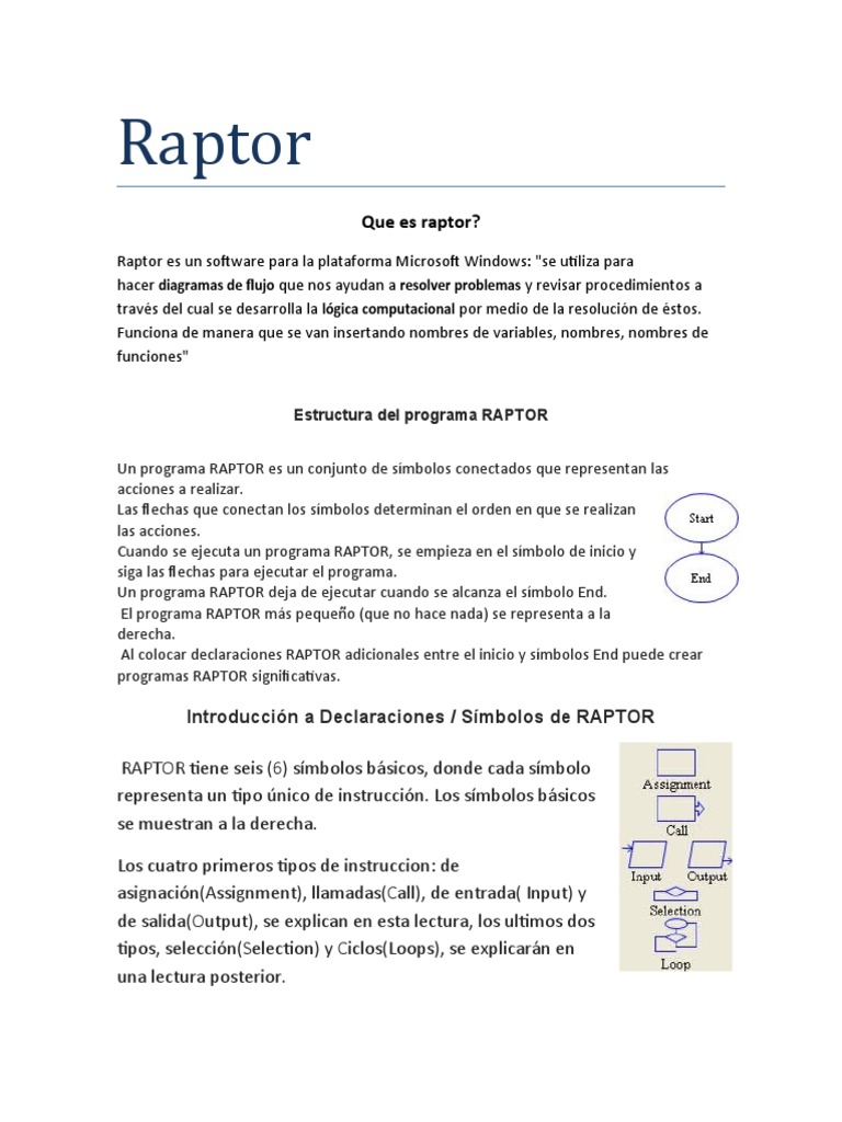 Raptor | PDF | Desarrollo de software | Ingeniería Informática