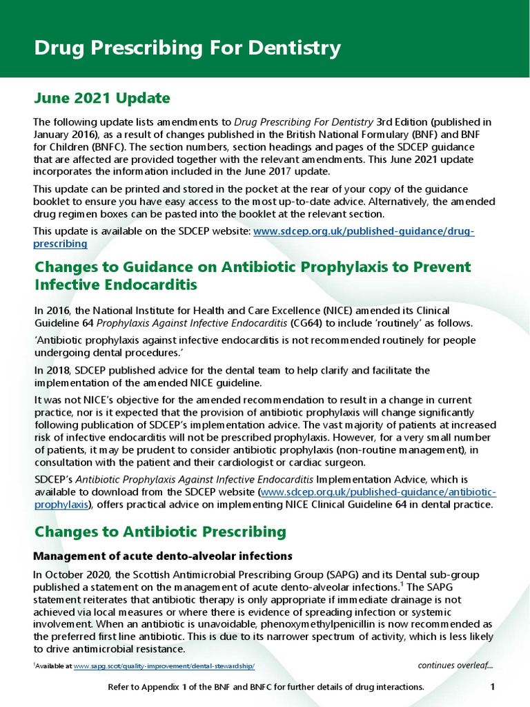 SDCEP Drug Prescribing Ed 3 Update June 2021 | PDF