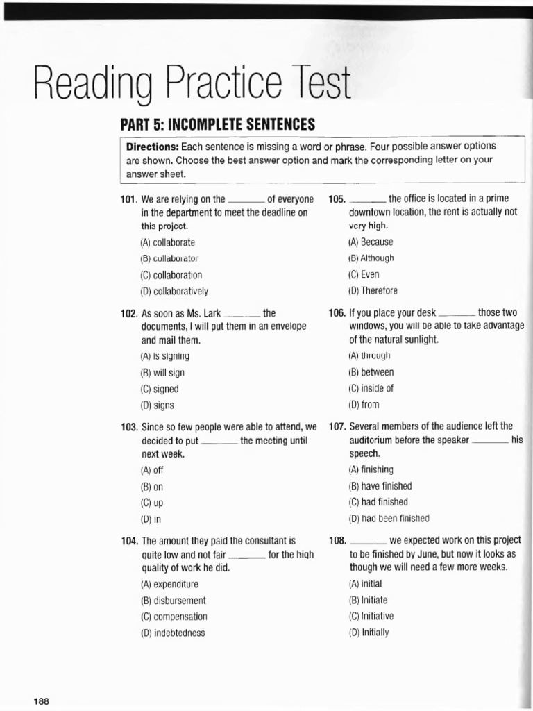 Reading PR Test | PDF