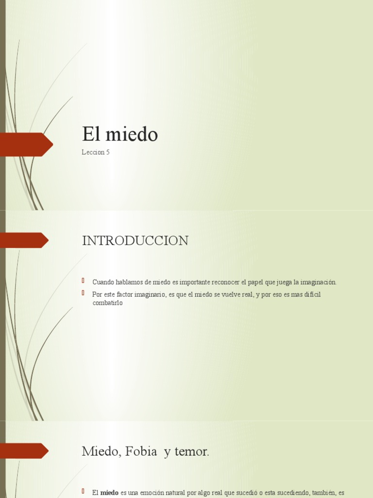 Exposicion El Miedo | PDF | Temor | Fobia